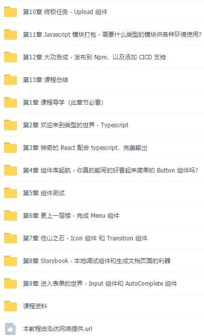 （新升级）React18+TS高仿AntD从零到一打造组件库（完整版）_泓优网络