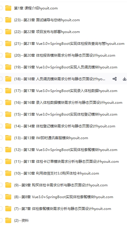 SpringBoot+Vue3+MySQL集群 开发大健康体检双系统（完整版23章）_泓优网络